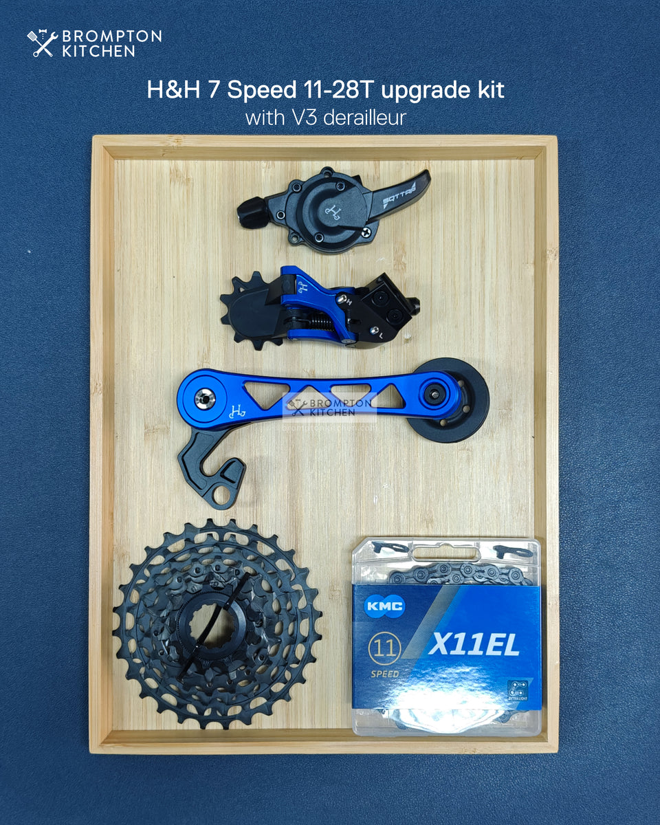 H&H 7 speed (11-28) upgrade kit/P&T line/Right shifter – Brompton Kitchen