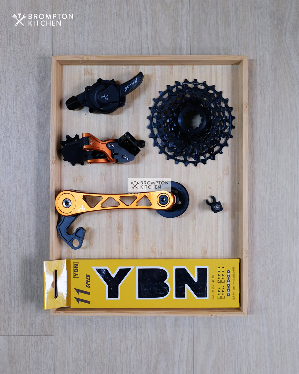 H&H 7 speed 11-28T upgrade kit V2/P&T line/SQT shifter – Brompton Kitchen